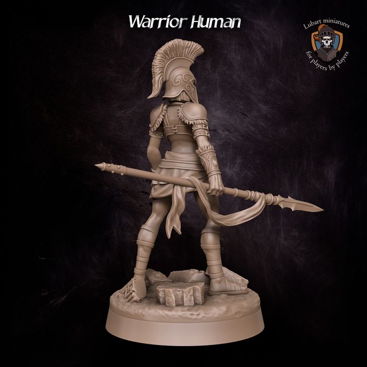 3D Printable Warrior Human by Lubart Miniatures
